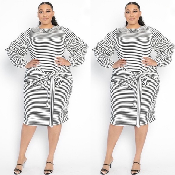 Dresses | Very Thick Material Stripe Midi Dress | Poshmark